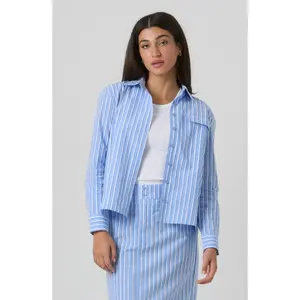 BY TESS COLLECTION Amy Pinstripe Blouse