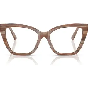 Tiffany & Co. 54mm Cat Eye Optical Glasses - Striped Topaz /demo Lens