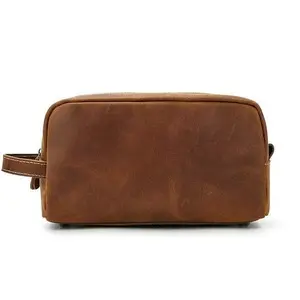STEEL HORSE LEATHER The Wanderer Toiletry Bag - Brown
