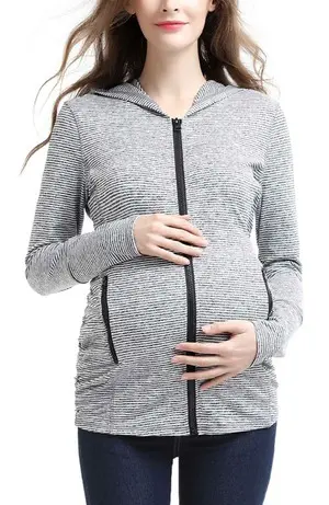 KIMI + KAI Haven Striped Maternity Hoodie