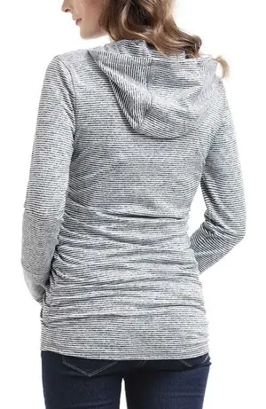 KIMI + KAI Haven Striped Maternity Hoodie