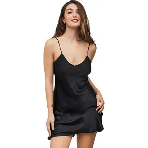 SILKSILKY Pure Silk Slip Dress - Black