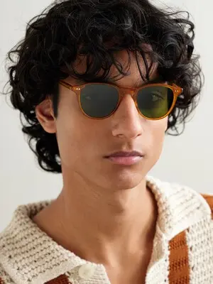 Garrett Leight Hampton Round-frame Sunglasses - Orange