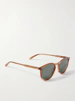 Garrett Leight Kinney Round-frame Polarised Sunglasses - Brown