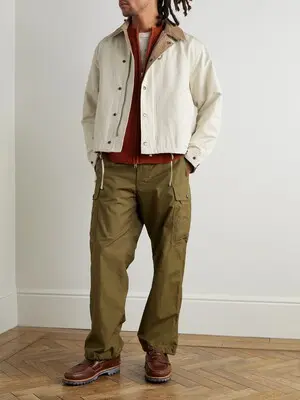FRIZMWORKS Corduroy-trimmed Cotton-blend Jacket - Neutrals