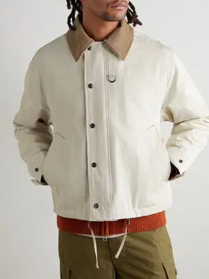 FRIZMWORKS Corduroy-trimmed Cotton-blend Jacket - Neutrals