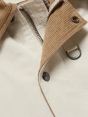 FRIZMWORKS Corduroy-trimmed Cotton-blend Jacket - Neutrals