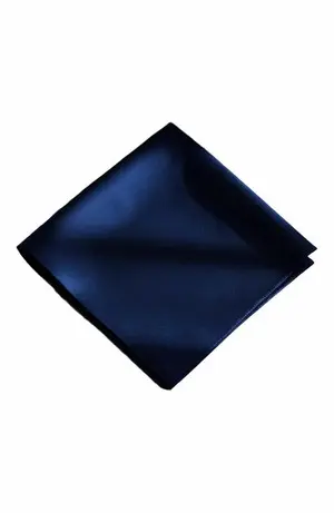 SILKSILKY Pure Silk Solid Color Square Scarf - Darkblue