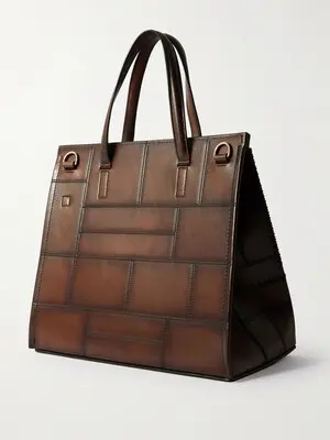 Berluti Luti 38 Patchwork Venezia Mosaico Leather Tote Bag