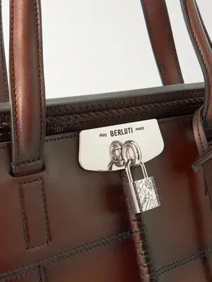 Berluti Luti 38 Patchwork Venezia Mosaico Leather Tote Bag