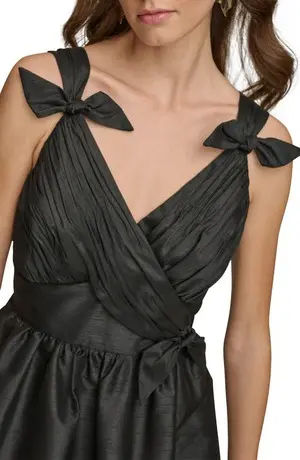 Donna Karan New York Bow Fit & Flare Midi Cocktail Dress