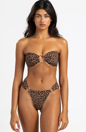 BEACH BUNNY Bandeau Top - Leopard Print