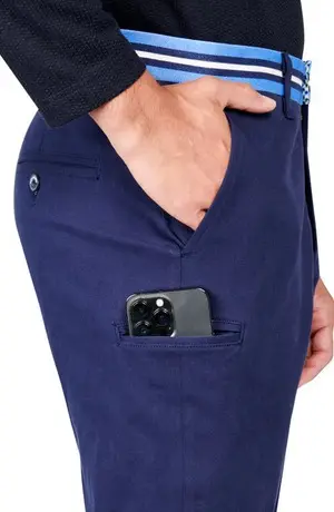 CON.STRUCT Slim Fit Cotton Stretch Pants - Navy
