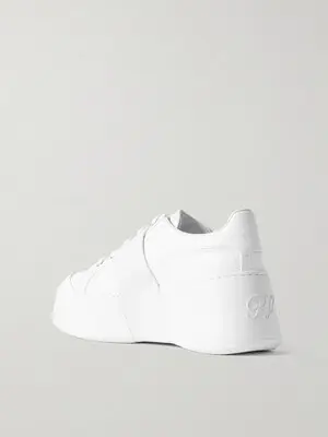 ROGER VIVIER Viv' Skate Leather Sneakers - White