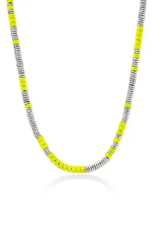 John Hardy Sterling Silver Heishi Necklace - Silver/ Yellow
