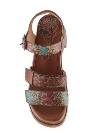 SPRING STEP SHOES Retropel Platform Sandals - Brown Multi