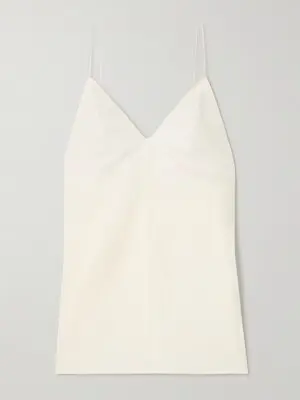 Khaite Talsie Silk And Cotton-blend Organza Tank - Neutrals