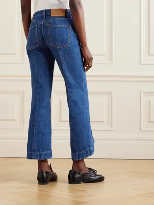 Bally Cropped Paneled High-rise Flared Jeans