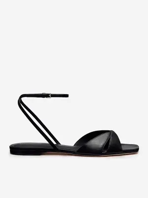REFORMATION Mari Flat Sandal - Black