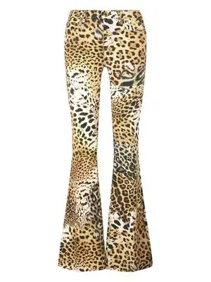 Roberto Cavalli Leopard-print Flared Jeans