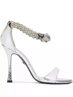 Roberto Cavalli Silver Tone Shoes For Women