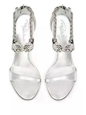 Roberto Cavalli Jewel Tiger Sandals - Silver