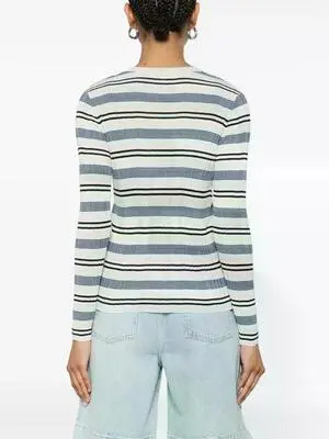 Maison Kitsuné Fine-ribbed Striped Cardigan