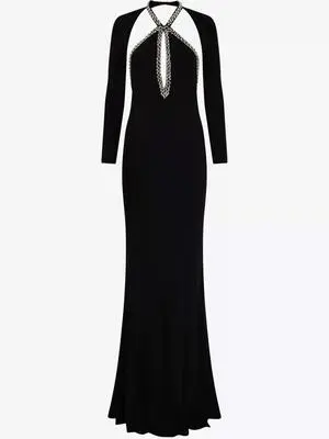 Roberto Cavalli Crystal-embellished Evening Gown