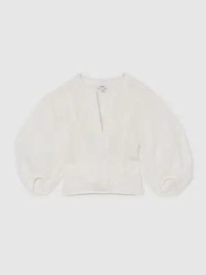 REISS Remi Linen Top