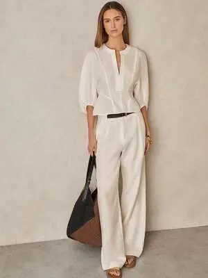 REISS Remi Linen Top