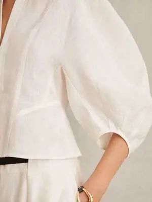 REISS Remi Linen Top