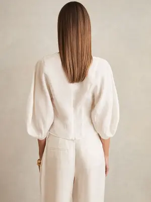 REISS Remi Linen Top