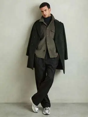 REISS Liam Wool-blend Melton Overshirt