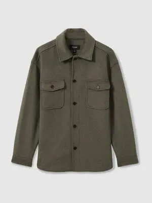 REISS Liam Wool-blend Melton Overshirt