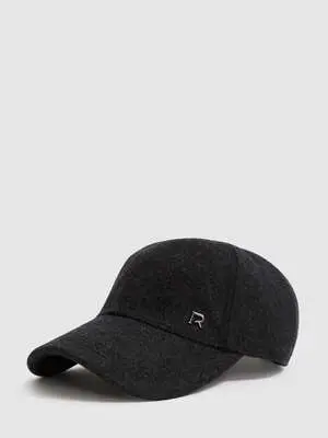 REISS Logan Wool-blend Cap - Charcoal/black Oxy