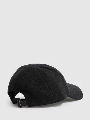REISS Logan Wool-blend Cap - Charcoal/black Oxy