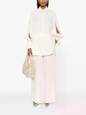 Blumarine Gabardine Trousers - Neutrals
