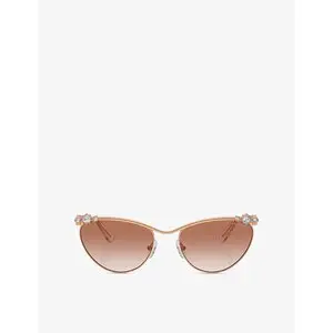 SWAROVSKI Oval-frame Metal Sunglasses - Gold