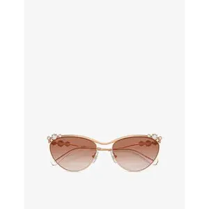 SWAROVSKI Oval-frame Metal Sunglasses