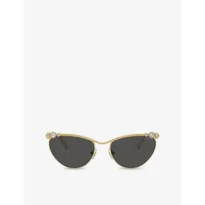 SWAROVSKI Sk7017 Oval-frame Sunglasses - Gold