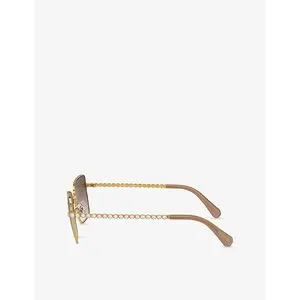 SWAROVSKI Sk7015 Square-frame Sunglasses - Gold