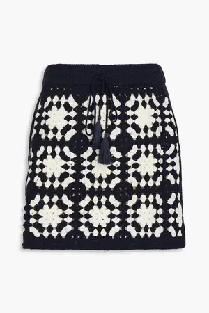 FRAME Crocheted Cotton-blend Mini Skirt