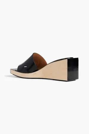 MAISON MARGIELA Mm22 Glossed-leather Wedge Mules
