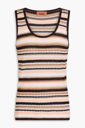 Missoni Striped Crochet-knit Tank - Neutral