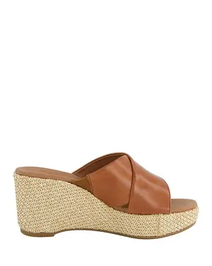 Paul Green Ashley Wedge Sandals - Cognac Leather