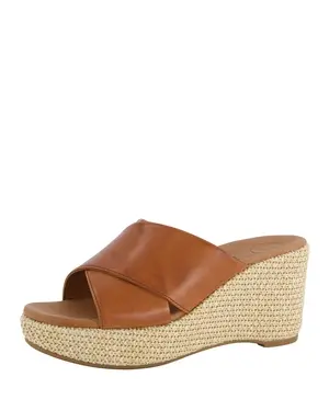 Paul Green Ashley Wedge Sandals - Cognac Leather