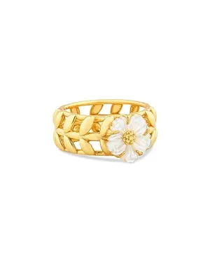 CAPUCINE DE WULF Villandry Mother Of Pearl Flower Ring In 18k Plated - Gold