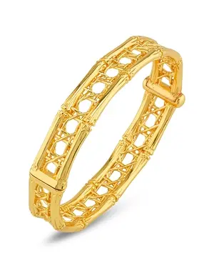 CAPUCINE DE WULF Veranda Caning Bangle Bracelet In 18k Plated