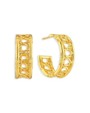 CAPUCINE DE WULF Veranda Caning Hoop Earrings - Gold