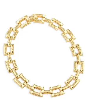 CAPUCINE DE WULF 18k Plated Pathway Link Collar Necklace - Gold